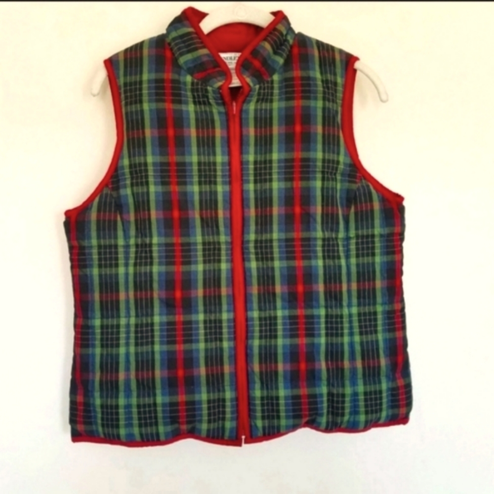Pendleton Down Quilt Tartan Plaid Vest - Gem